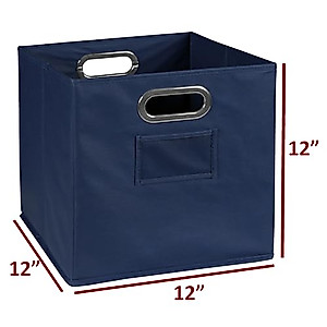Niche Cubo Set of 6 Foldable Fabric Storage Bin with Label Holder- Blue