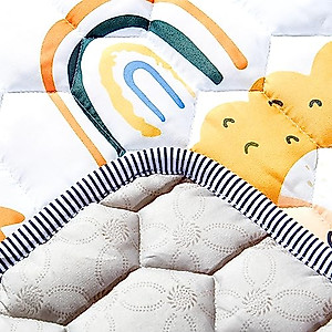 Entserk Portable Baby Play Mat 43" X 43,One-Piece Washable Crawling Mat,Non-Slip Foldable Playpen Mat for Kids,Baby Playmat Floor Mat for Infants, Babies, Toddlers, Forest Party