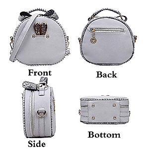 Rullar Women 6 Pcs Bag Set Stitching Handbag and Purse PU Top-handle Bag Tote Clutch Wallet Card Holder Rose