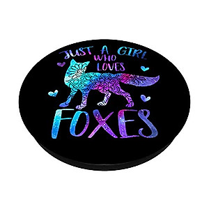 Just a Girl Who Loves Foxes Galaxy Space Cute Fox Girls Gift PopSockets Grip and Stand for Phones and Tablets