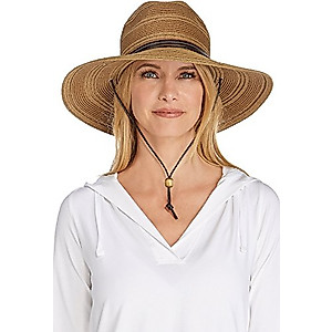 Coolibar UPF 50+ Women's Tempe Sun Hat - Sun Protective (One Size- Brown/Natural)