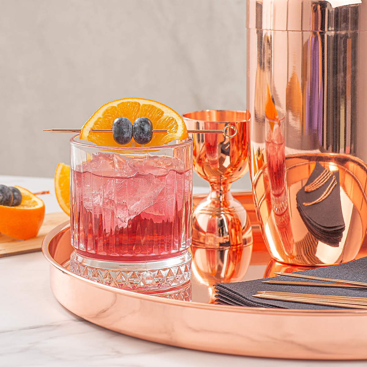 Restaurantware 4.5-inch Stainless Steel Cocktail and Martini Picks: Perfect for Professional Bars or At Home Use - Copper Plated Skewer For Fruit or Olive Garnishes - 10ct Toothpicks