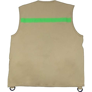 Eagle Eye Explorer S/M Combination Set Safe for Boys and Girls: 1 Tan Cargo Vest for Kids with Reflective Safety Straps & 1 Floppy Bucket Sun Hat with Chin Strap. Color: Tan