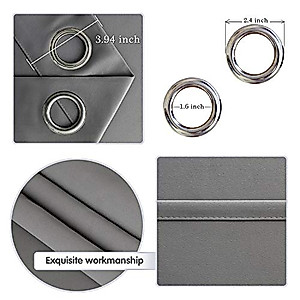 DWCN Light Grey Blackout Curtains - Room Darkening Thermal Insulated Living Room and Bedroom Curtains 38 x 84 inch Length, Set of 2 Window Curtain Panels