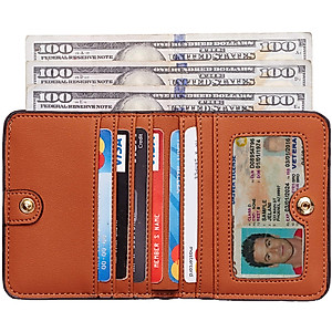 Toughergun Wallet Women Rfid Blocking Small Compact Bifold Luxury Leather Pocket Wallet Ladies Mini Purse with ID Window