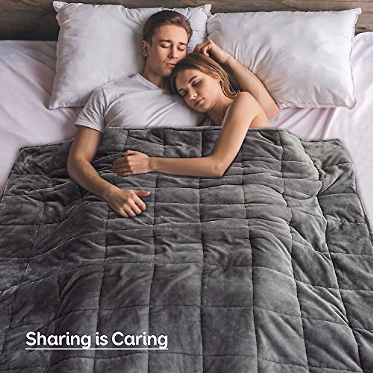 Sivio Weighted Blanket for Adult, 15 lbs Sherpa Heavy Blanket with Soft Flannel Reversible, Queen Size, Extra Warm Cozy Fluffy Weighted Blanket, 60x80 Inches Dual Sided Grey