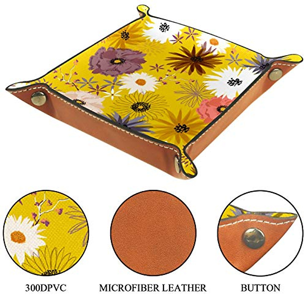 Mapotofux Vanity Tray, Toilet Tank Storage Tray, Resin Bathtub Tray Bathroom Tray, Vintage Liberty Flower Pattern