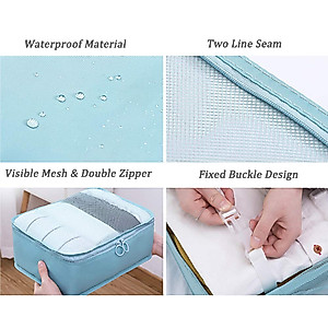 Belsmi 9 Set Packing Cubes with Shoe Bag - Compression Travel Luggage Organizer (9pcs Grey)