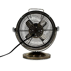 Retro Pedestal Desk Fan with Pivot Fan Head, 2 speed (ANTIQUE BRASS)