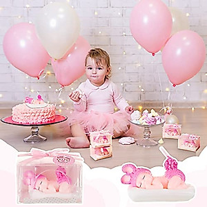 8 Pack Sleeping Baby Cake Topper Candle Pink Blue Baby Shower Candles Baby Shower Favors Children's Birthday Handmade Cake Topper Candle Wedding Festival Party Favors Decorations(Pink)