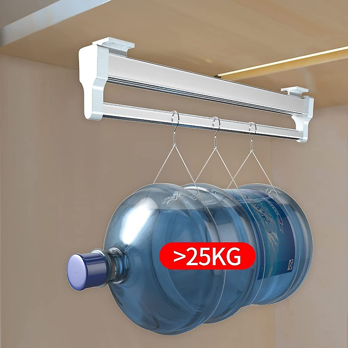 Pull Out Clothes Hanger Rod Adjustable Wardrobe Clothing Rail Hanger Rack Bar for Pants Clothes Stainless Steel (547mm/21.5inch)