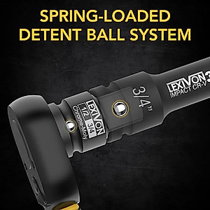 LEXIVON 1/2-Inch Impact Socket Adapter, 1/2" Female x 3/4" Male Increaser | Chrome-Molybdenum alloy steel = Fully Impact Rated (LX-401)