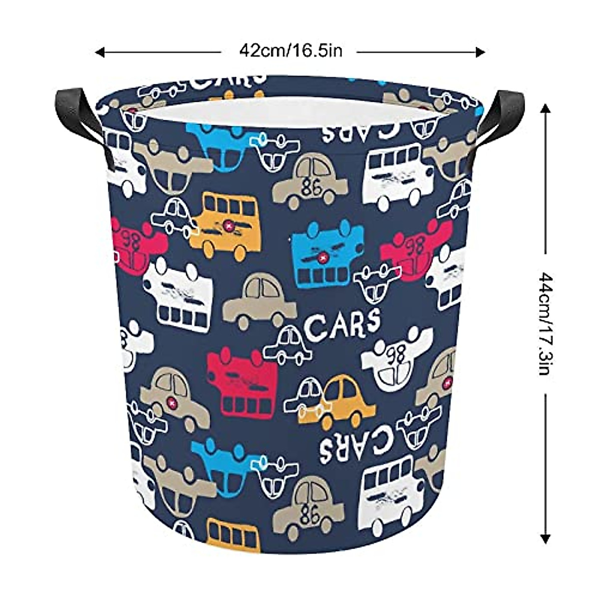 Cars Oxford Cloth Laundry Basket with Handles Storage Basket for Toy Organizer Kids Room Nursery Hamper Bathroom