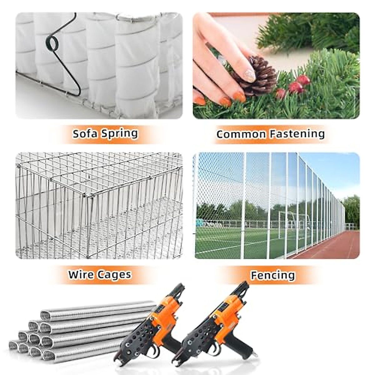 Kamsin SC7 15 Gauge Galvanized Steel 3/4-Inch Crown Hog Rings C Rings Staples Hog Ring Staples 1,000/Pack (1,000 PCS(Galvanized Steel))