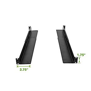 Navepoint 1U Adjustable 4-Post Rack Mount Server Shelf Rails Full Depth Set Black
