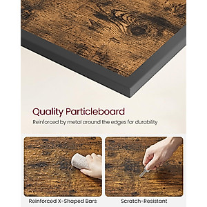 VASAGLE Modern TV Stand for TVs up to 75 Inches, 3-Tier Entertainment Center, Industrial TV Console Table with Open Storage Shelves, for Living Room, Bedroom, Rustic Brown and Black ULTV098B01