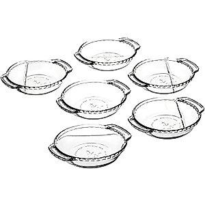 Anchor Hocking Oven Basics 6-Inch Mini Pie Plate, Set of 6