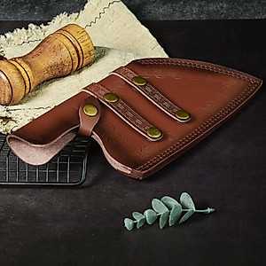 Cabilock PU Leather Meat Cleaver Sheath Waterproof Wide Knife Cover Butcher Chef Knife Guards Kitchen Knives Blades Protector