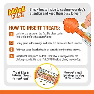 Nylabone Strong Chew Sneaky Snacker Treat Toy for Dogs, Interactive Dog Enrichment Chew Toys, Bacon Flavor, Large/Giant - Up to 50 lbs. (1 Count)