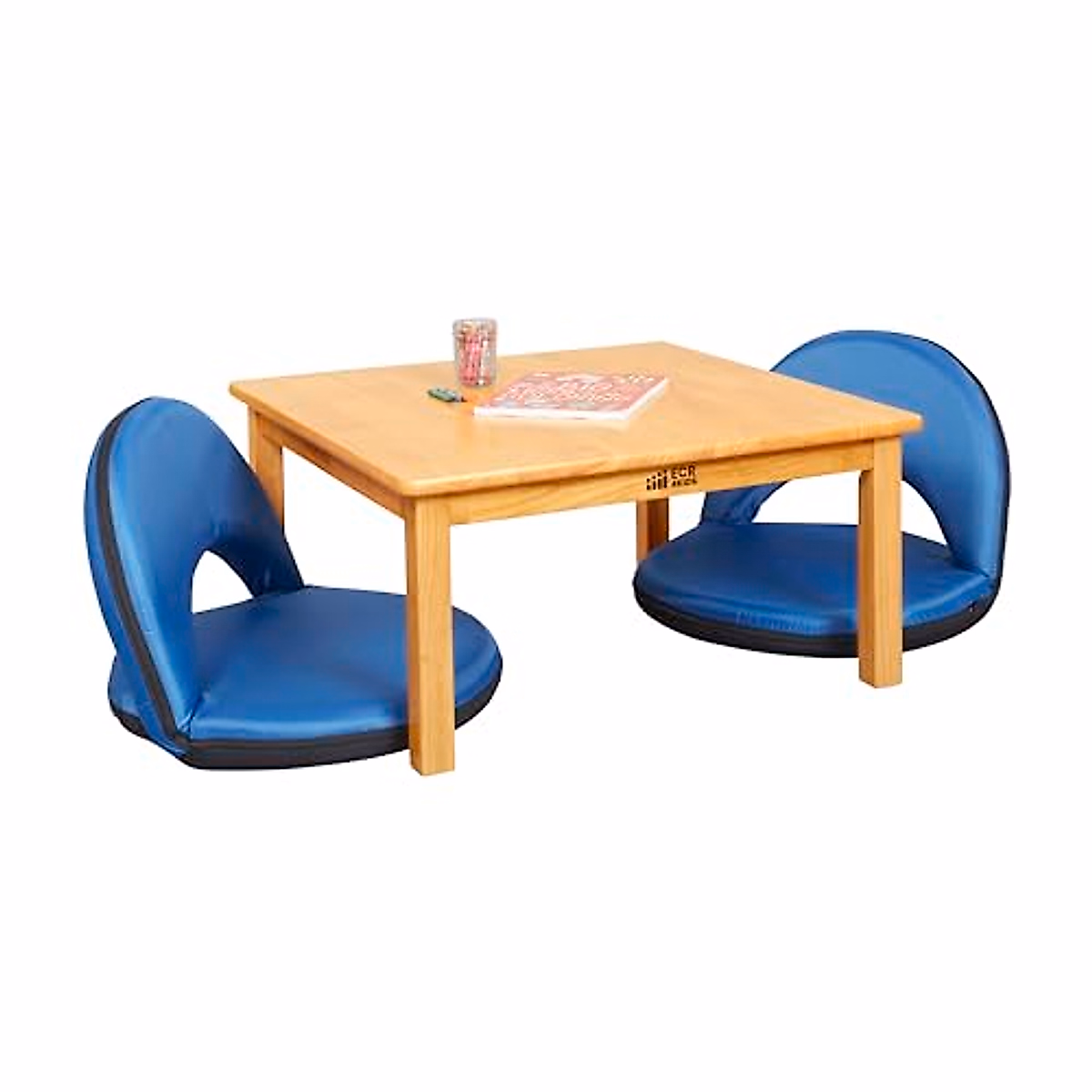 ECR4Kids 30in x 30in Square Hardwood Table with 14in Legs, Kids Furniture, Honey