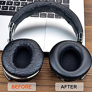 E7 Round Ear Pads - Replacement Ear Cushion Foam Compatible with COWIN E7 / E7 Pro Active Noise Cancelling Headphone, Softer Leather,High-Density Noise Cancelling Foam, (NOT fit SE7 Model)