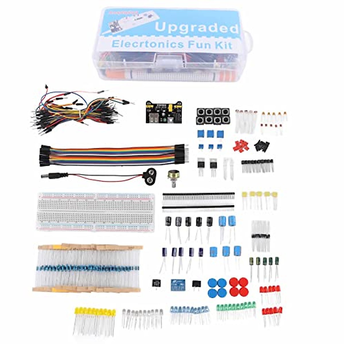 Electronics Component Assortment, Controllable LED Brightness Electronics Component Kit Stable for Programming Experiments