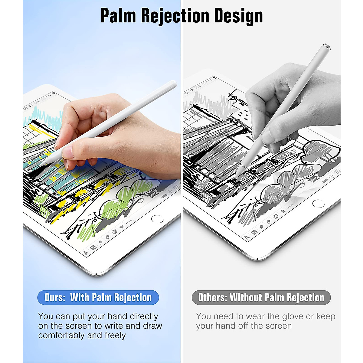 MoKo iPad Pencil 2nd Generation with Magnetic Wireless Charging,Apple Pencil 2nd Generation,Stylus Pen for iPad Pro 12.9 in 6/5/4th,iPad Pro 11 in 4/3,iPad Air 5/4,iPad Mini 6th,Tilt & Palm Rejection