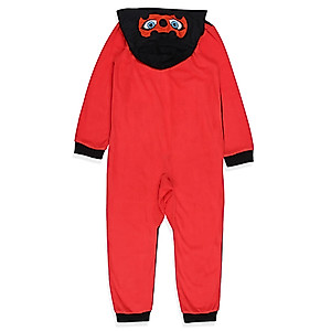 Komar Kids Miraculous Ladybug Girls Girl Power Full Zip Blanket Sleeper Hooded Pajama, 6 Black