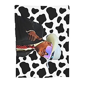 Cow Print Cowboy Blanket Throw Blanket Ultra Soft Blankets Warm Lightweight Flannel Blanket 50"x40"
