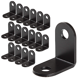 50 PCS Black L Bracket, 26mmx26mmx16mm Small Metal Corner Brace Joint Fastener, 90 Degree Angle L Shaped Shelf Bracket for Wood, Shelves, Furniture, Cabinet and More