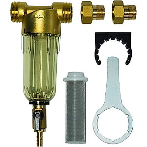 Express Water Whole House Sediment Water Filter – Spin Down Home Water Filtration System – 50 Micron Reusable Sediment Filter Cartridge – 1” and 3/4" Compatible with Filter, Mounting Bracket, Adapters