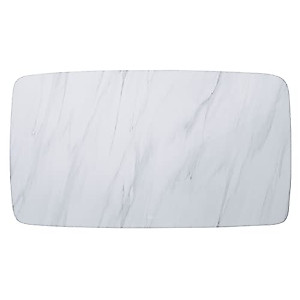 Acme Furniture Rectangular Marble Top Dining Table, Weathered Gray/White