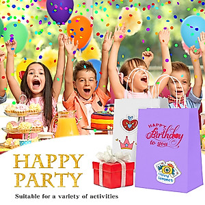 HaiQuan Purple Kraft Paper Bags with Handles, 25PCS 8 x 4.75 x 10 inchs, Gift Bags Gift Wrap Bags, Bulk Gift Bags for Shopping, Packaging, Wedding, Retail, Party, Gifts