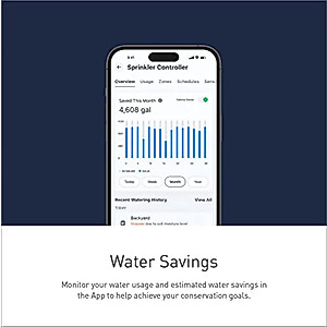Moen WICNT008G1USA 8-zone Smart Sprinkler Controller, WI-FI Connectible, Automatic Water Timer, Smart Irrigation System, Scheduling, Adjustable, Shutoff, Easy to Install