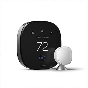 NEW 2022! ecobee Smart Thermostat Premium with Siri and Alexa and Built in Air Quality Monitor and Smart Sensor