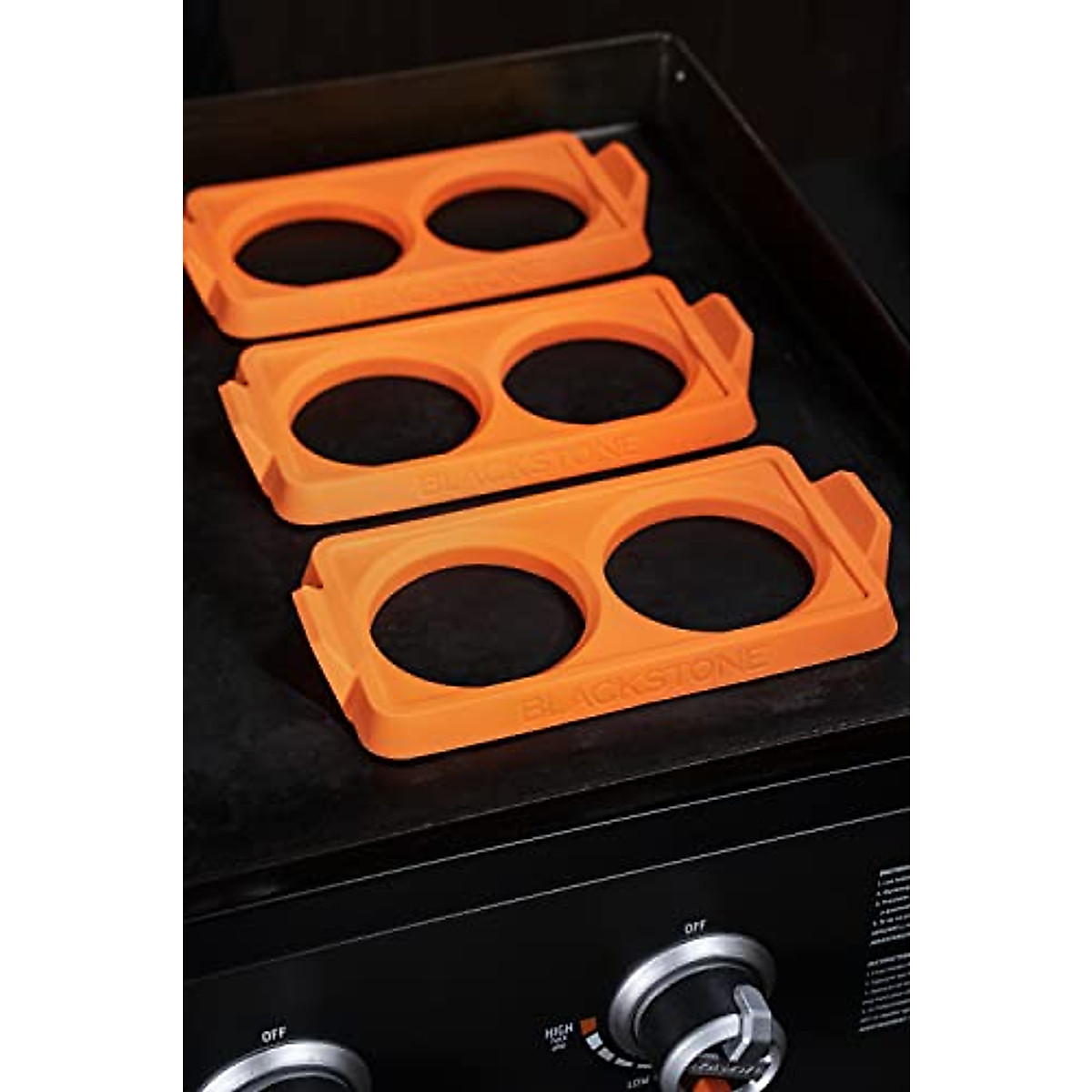 Blackstone 5600 Silicone Egg & Omelet Ring (Set of 3) for Breakfast, Non Stick Food Grade Round Egg Cooking Shapers Ring Mold for Pancake, Patties & English Muffin – Portable Griddle Accessories