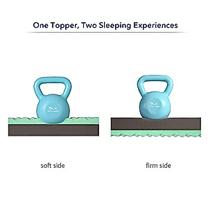 Twin Extra Long (Twin XL) Mattress Topper, 2 Inch Dual Layer Memory Foam Mattress Topper with Bamboo Cover, Medium Firm Topper for College Dorm, Hospital Bed