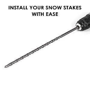 Polar Snow Products 12" Driveway Stake Installation Bit -Easily Install Your Snow Stakes in Frozen and Rocky Soil