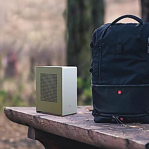 ZZAW A1P Mini-ITX PC Case, Mini Computer Case in Silver Color, Full Aluminum Small Gaming Computer Chassis with 3.0 Dual Reverse PCI Riser Cable