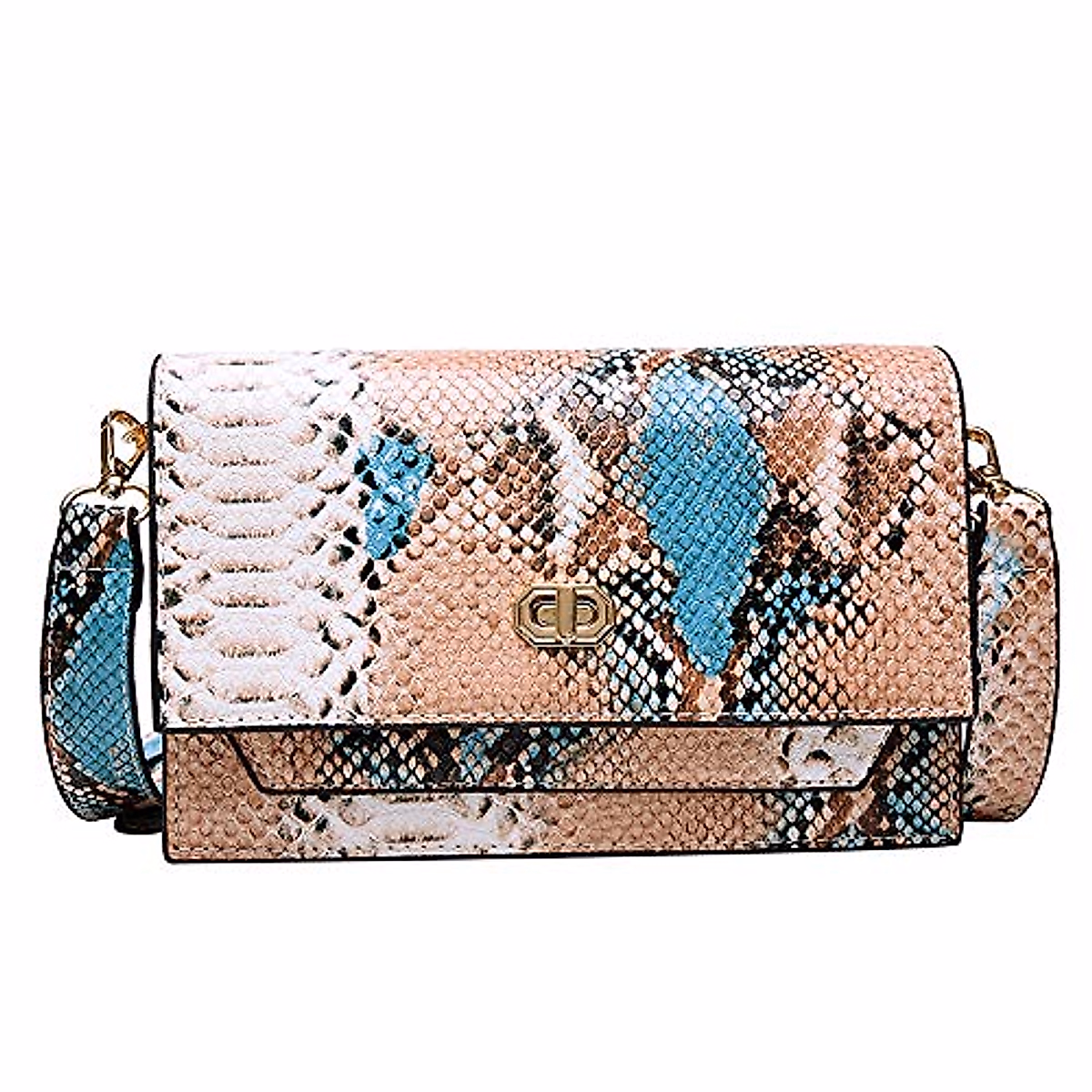 A/N Fashion Small Crossbody Bags for Women Snake Flap Party Evening Clutch Purses (Pink)