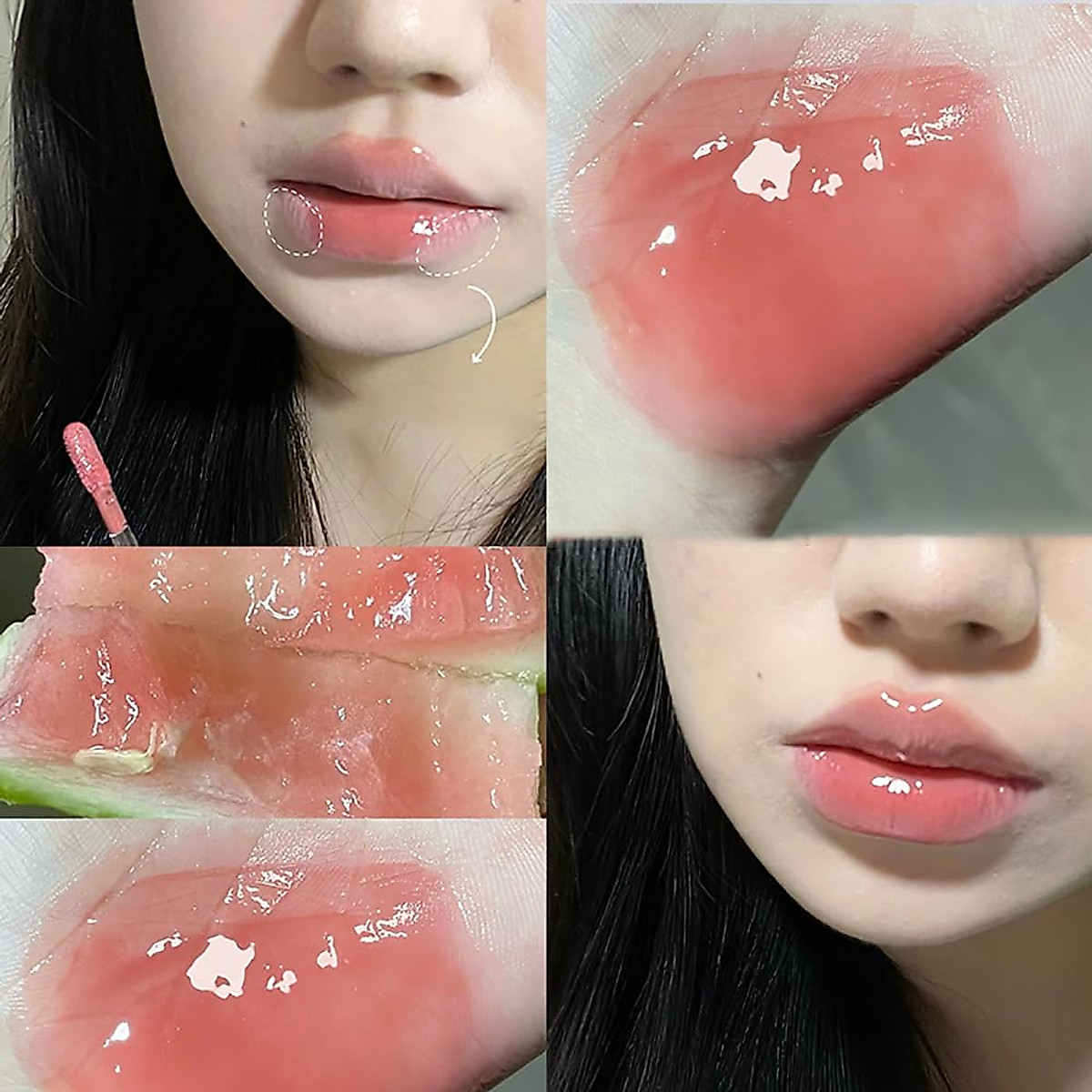 Petansy 6 Colors Jelly Lipstick Heart Shape Lipstick Set Plumping Serum Lip Balm Ultra Hydrating Smooth Lip Gloss for Women Makeup (6 Colors/Set)