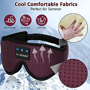 LC-dolida Steam Eye Mask, Eye Steamer with Sleeping Headphones for Side Sleepers, Colorful 3D Music Eye Mask Cool Birthday Holiday Unique Gifts for Family