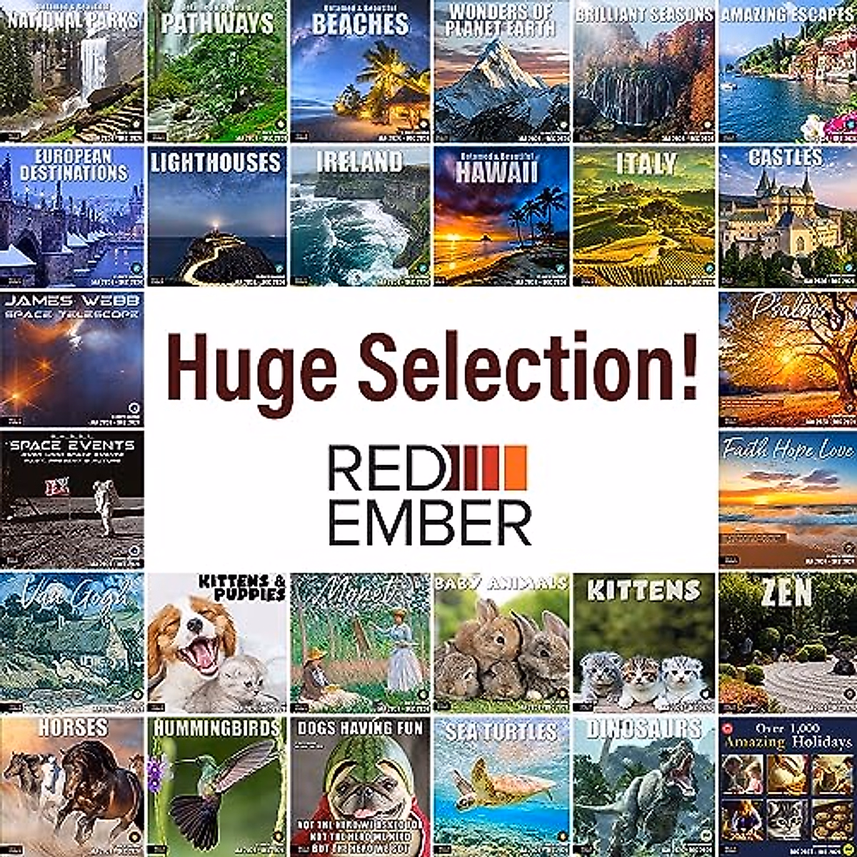 RED EMBER Untamed & Beautiful National Parks 2024 Wall Calendar 12 Month | 12" x 24" Open | Thick & Sturdy Paper | Giftable | Calendar 2024