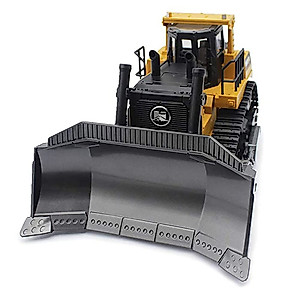 1/16 Scale 2.4Ghz Remote Control Bulldozer RC Bulldozer Toy 9 Channel RC Front Loader Tractor for Kids Adults, Full Functional RC Construction Vehicles Truck Toys Gift with Light and Sound