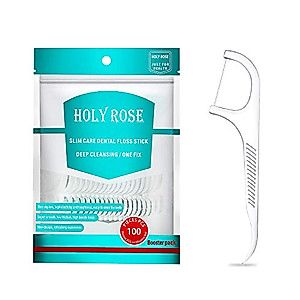 Travel Dental Floss Picks,Refill Bagged Floss Sticks,Holy Rose High Toughness Adults Flosser Toothpick,300 Count Professional Clean Flossers for Teeth Hygiene, Oral Care and Health.