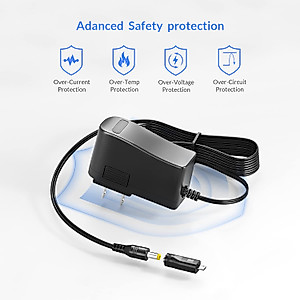 Nextbook Tablet Charger Adapter 5V 3A 2A 2.5A 1A AC DC Adapter w/ 8 Tips for Amazon Fire USB Hub TV Box LED Pixel Light Camera Speaker GPS Toys Webcam Router Power Supply Cord