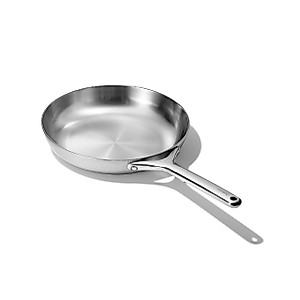 Caraway Stainless Steel Fry Pan (2.7 qt, 10.5") - 5-Ply Stainless Steel Pan - Oven Safe & Stovetop Agnostic - Non Toxic, PTFE & PFOA Free