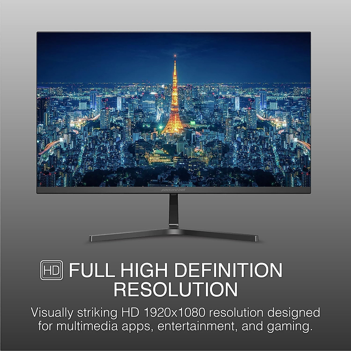 Packard Bell airFrame 21" FHD Monitor, 1920x1080, Ultrawide, VESA Mount, Tilt Adjust, HDMI/VGA, Slim Bezel, for Home, Office, and Light Gaming - 2 Pack