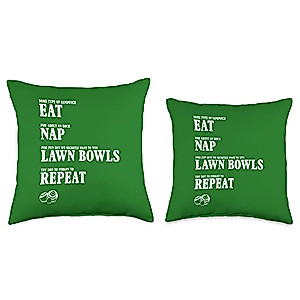 Funny Retirement Lawn Bowls For Grandma & Grandad Funny Design for Lawn Bowling & Green Bowling Throw Pillow, 18x18, Multicolor