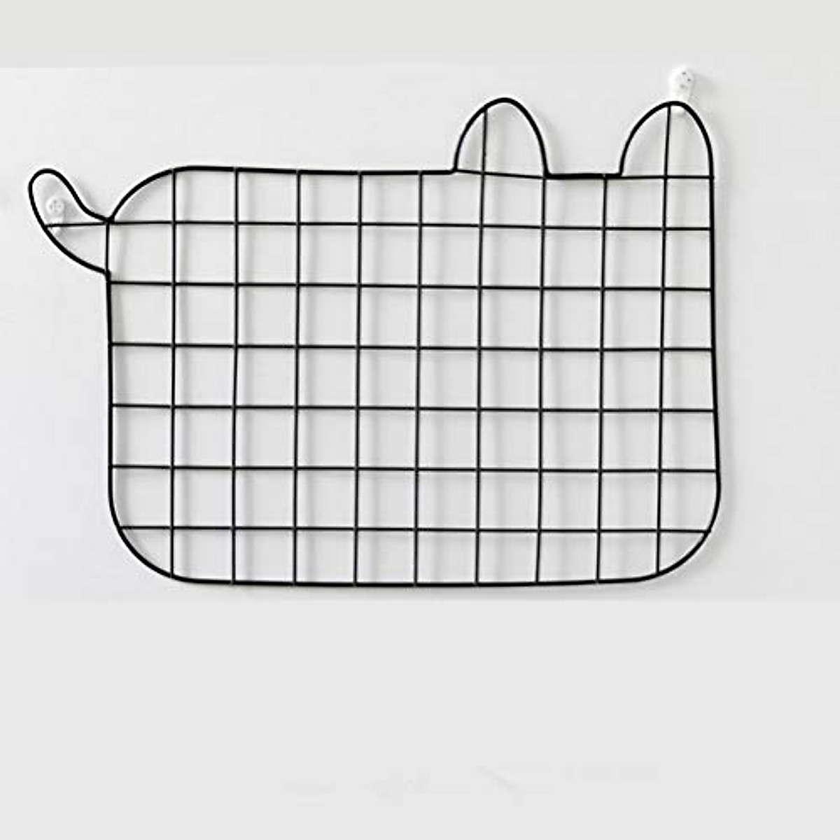 BESPORTBLE Grid Wall Panel Cat Shaped Photo Wall Display for DIY Wall Pictures Postcard Holder Storage Rack Black